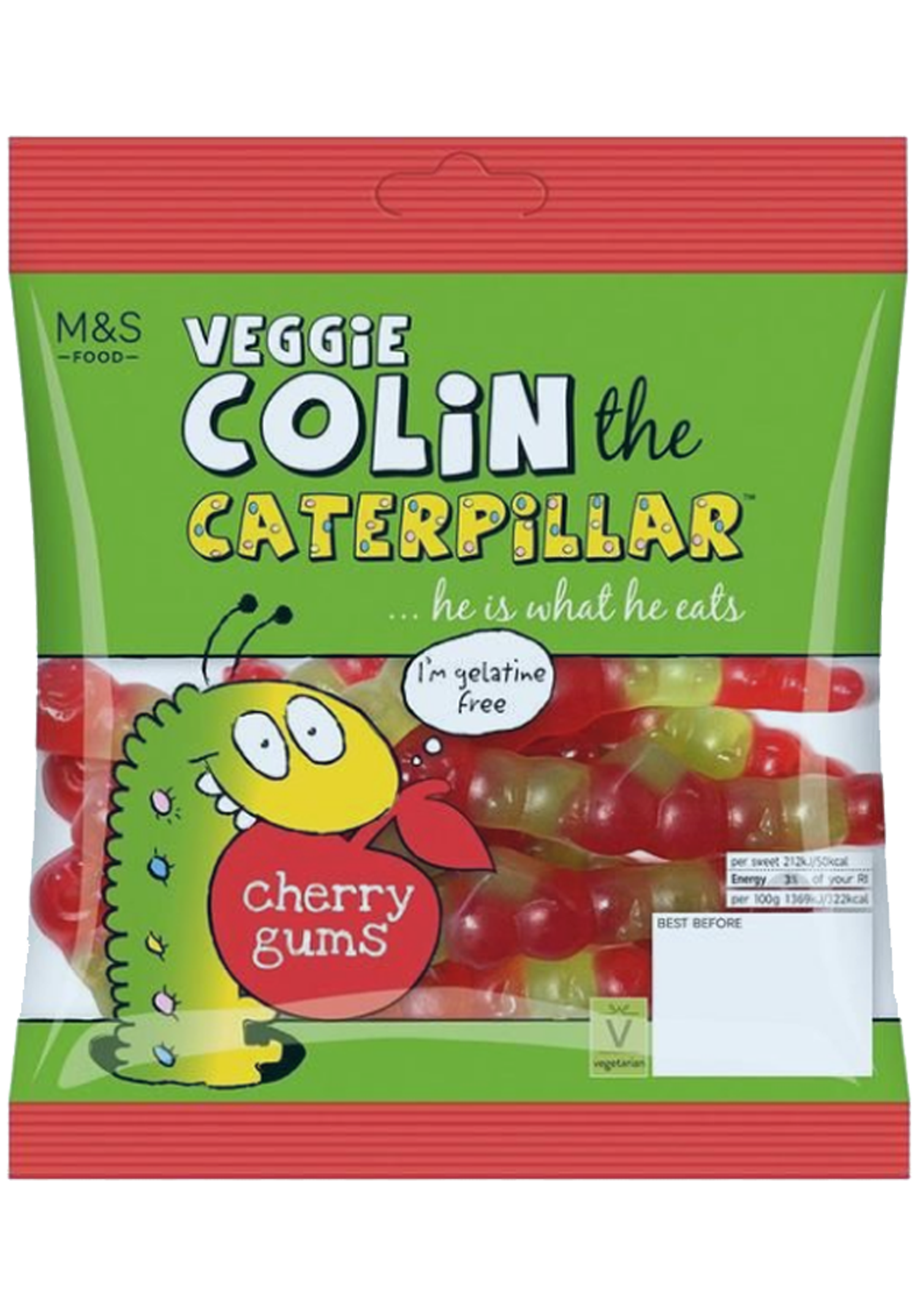 Colin the Caterpillar Cherry Gums 170g – Shi Eurasia